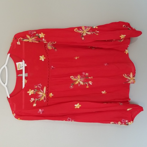 fig and flower | Tops | Fig And Flower Floral Embroidered Blouse | Poshmark